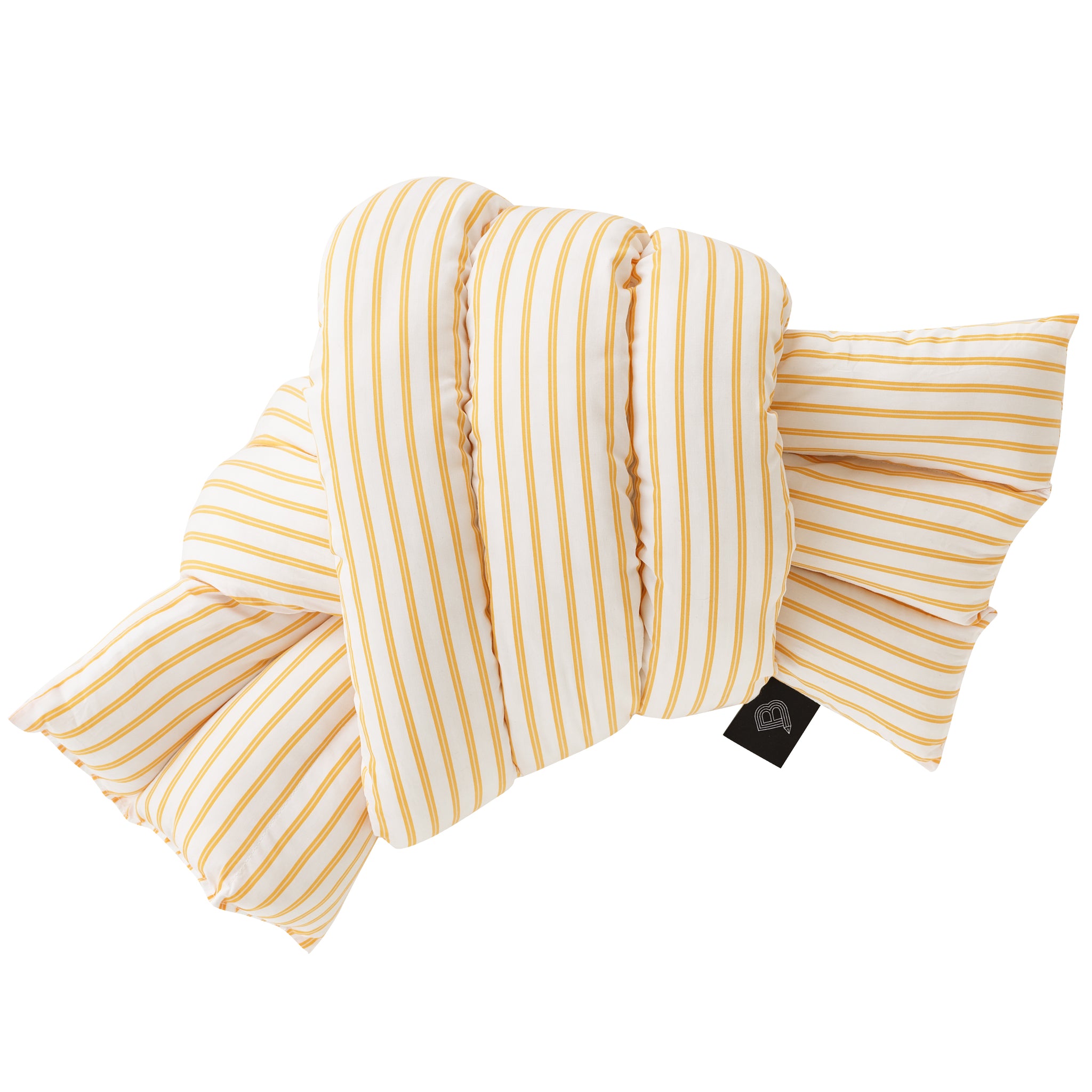 Musubi Cushion - Cotton | Double Stripe White x Butter Yellow