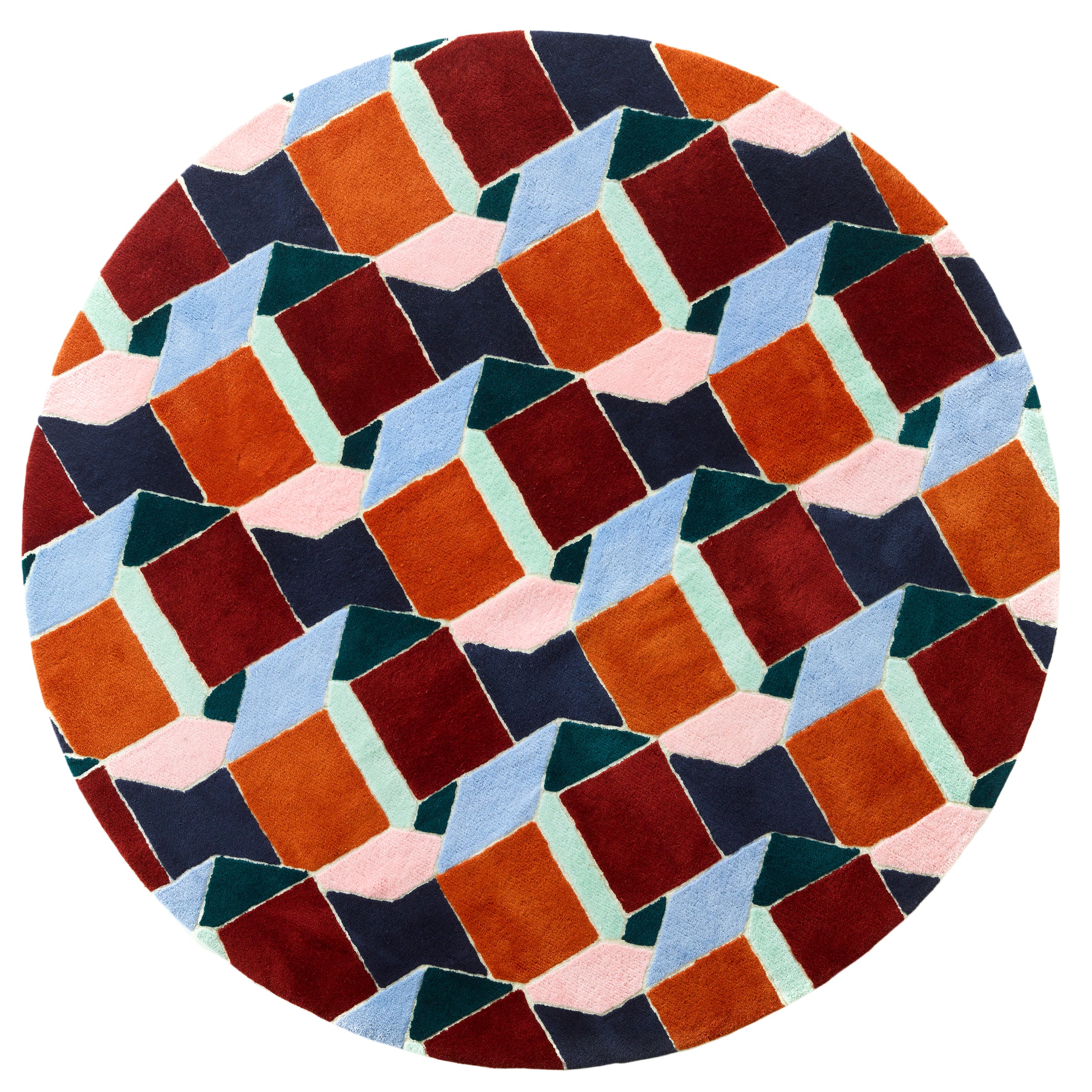Big Circle Rug - Pattern of dimensional box #01