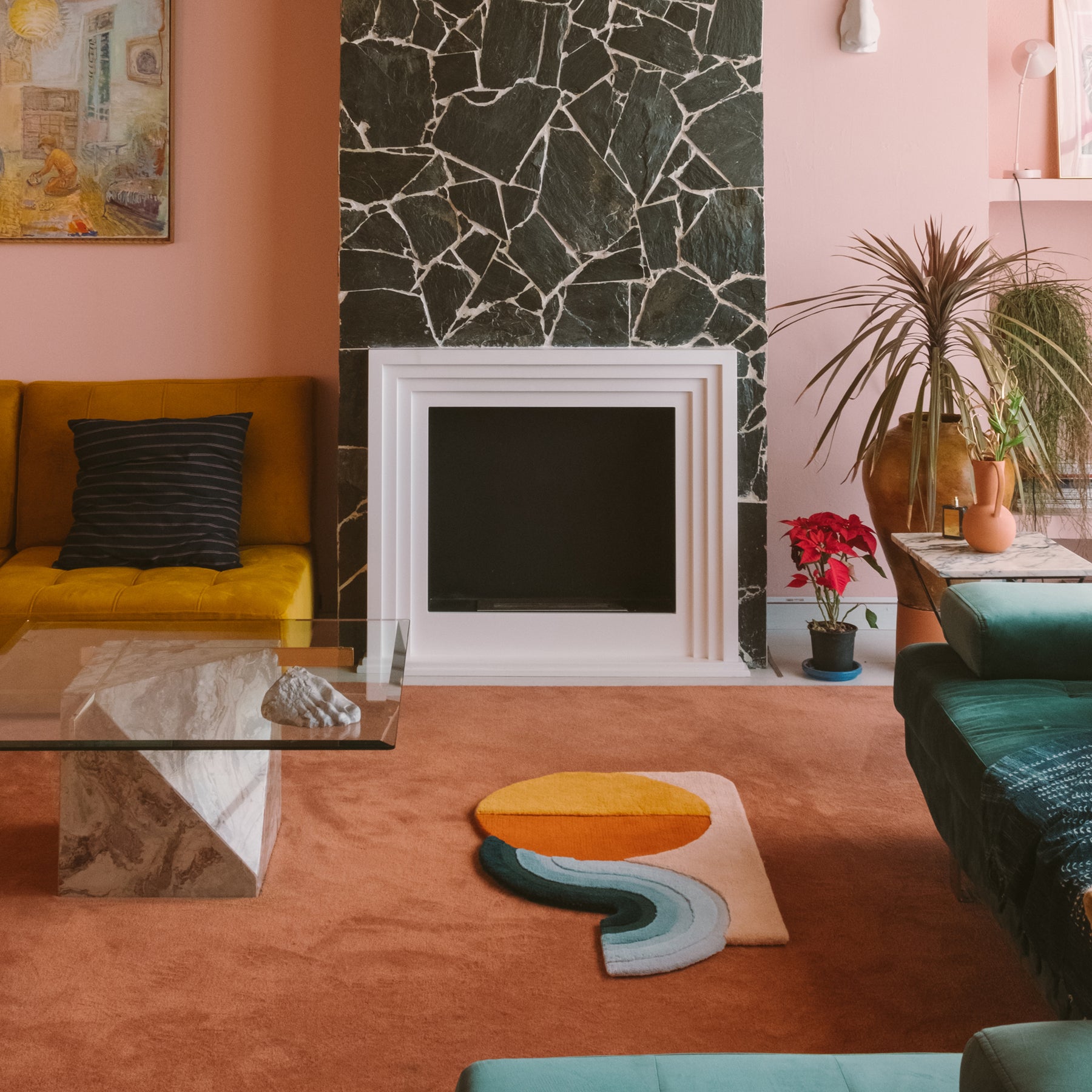 Wavy Gradient Doormat - Orange x Yellow